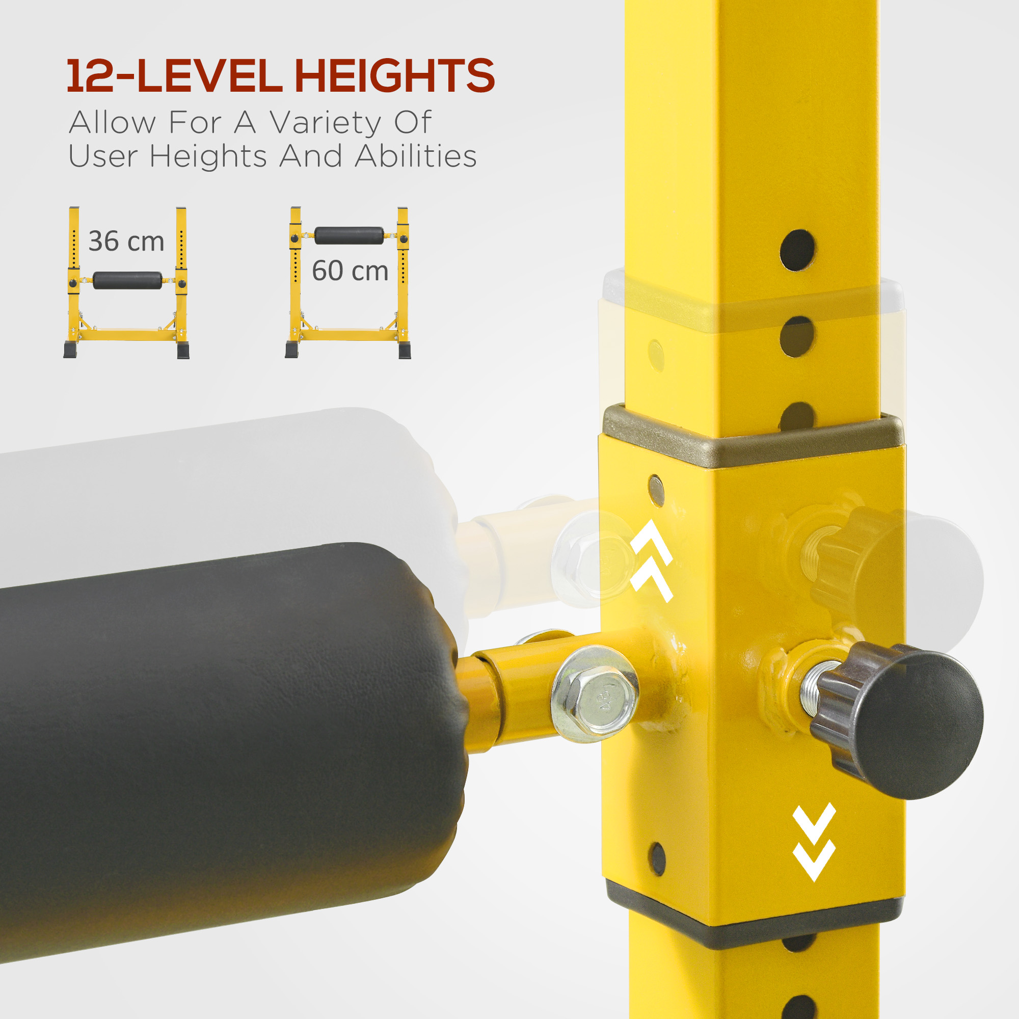 SPORTNOW Bulgarian Split Squat Stand, 12-Level Adjustable Single Leg ...